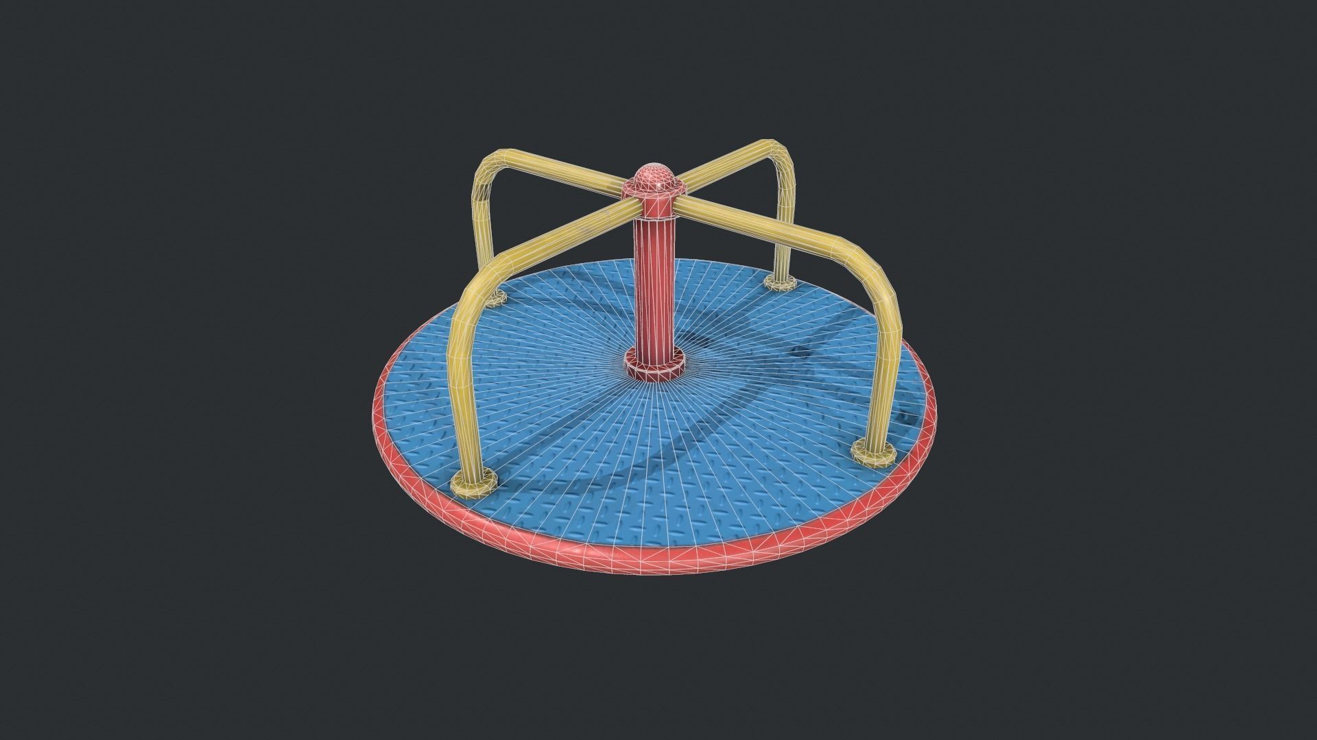 3D model Playground Roundabout - Blue VR / AR / low-poly | CGTrader
