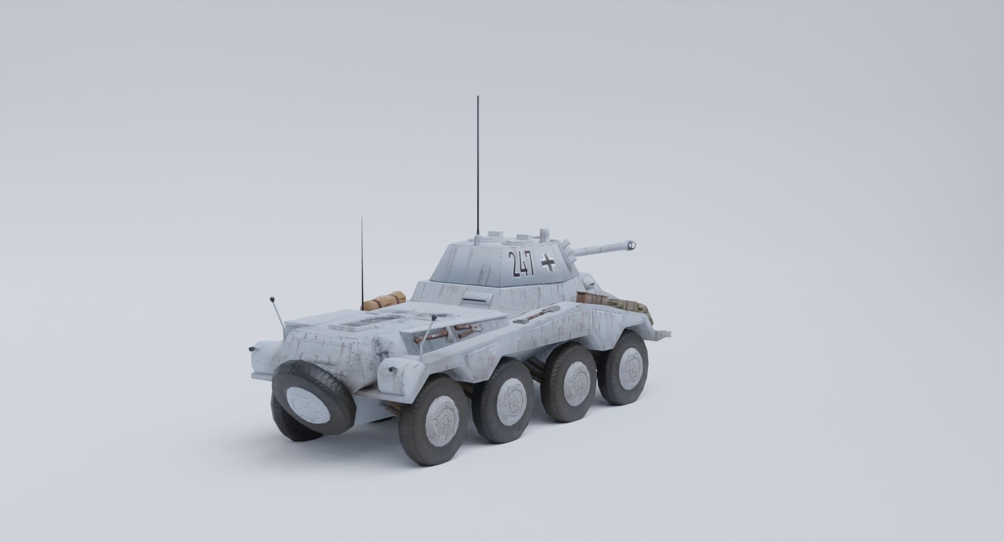 3D model Sdkfz 234-2 Puma German WW2 armored car Low Poly PBR model VR ...