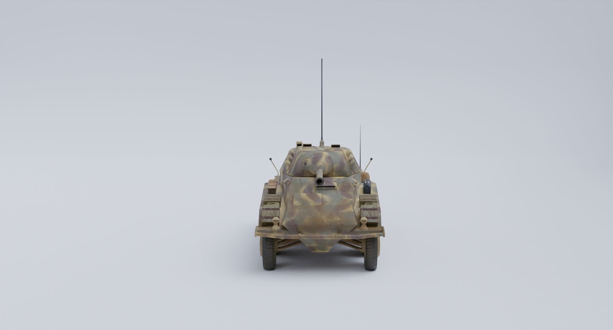 3D model Sdkfz 234-2 Puma German WW2 armored car Low Poly PBR model VR ...