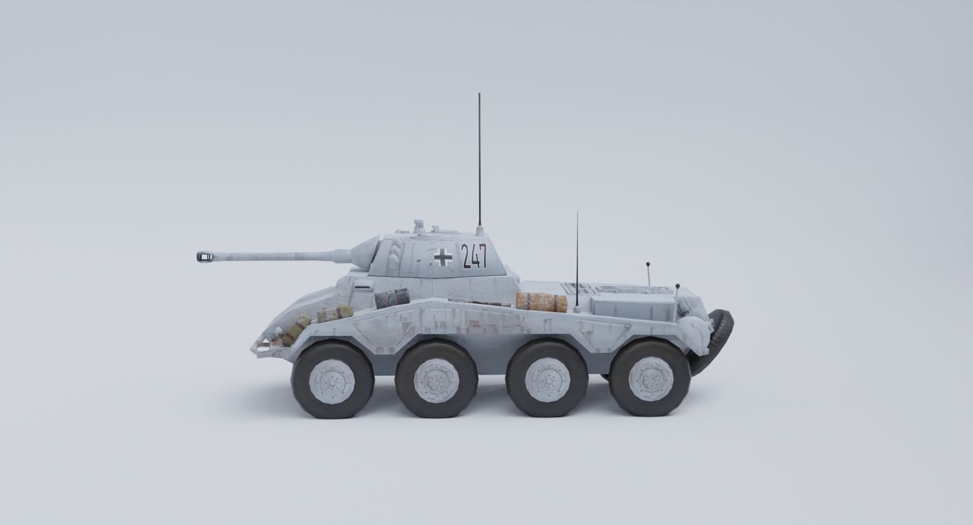 3D model Sdkfz 234-2 Puma German WW2 armored car Low Poly PBR model VR ...