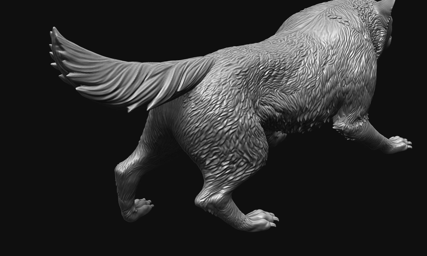 Growling Wolf 3D model 3D printable | CGTrader