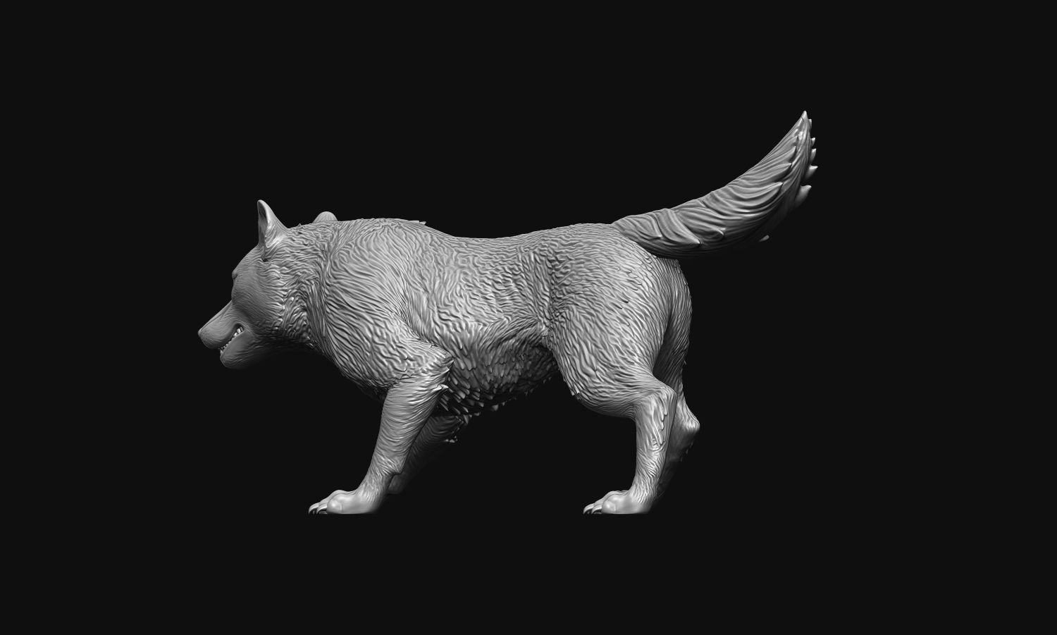Growling Wolf 3D model 3D printable | CGTrader