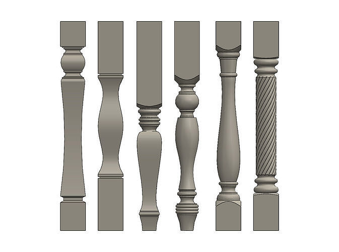 Simple Balusters 3D model 3D printable | CGTrader