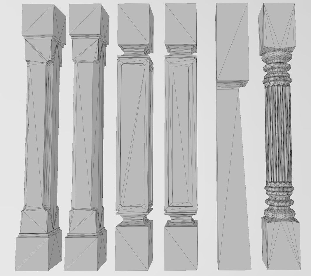 Simple Balusters 3D model 3D printable | CGTrader
