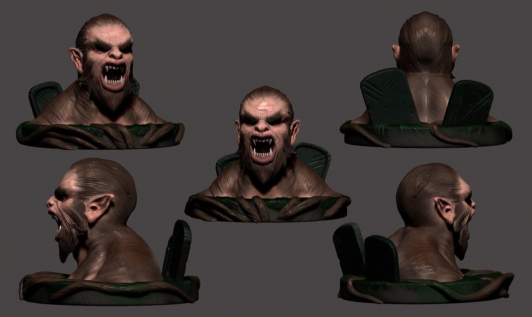 Werewolf bust of 3D model 3D printable | CGTrader