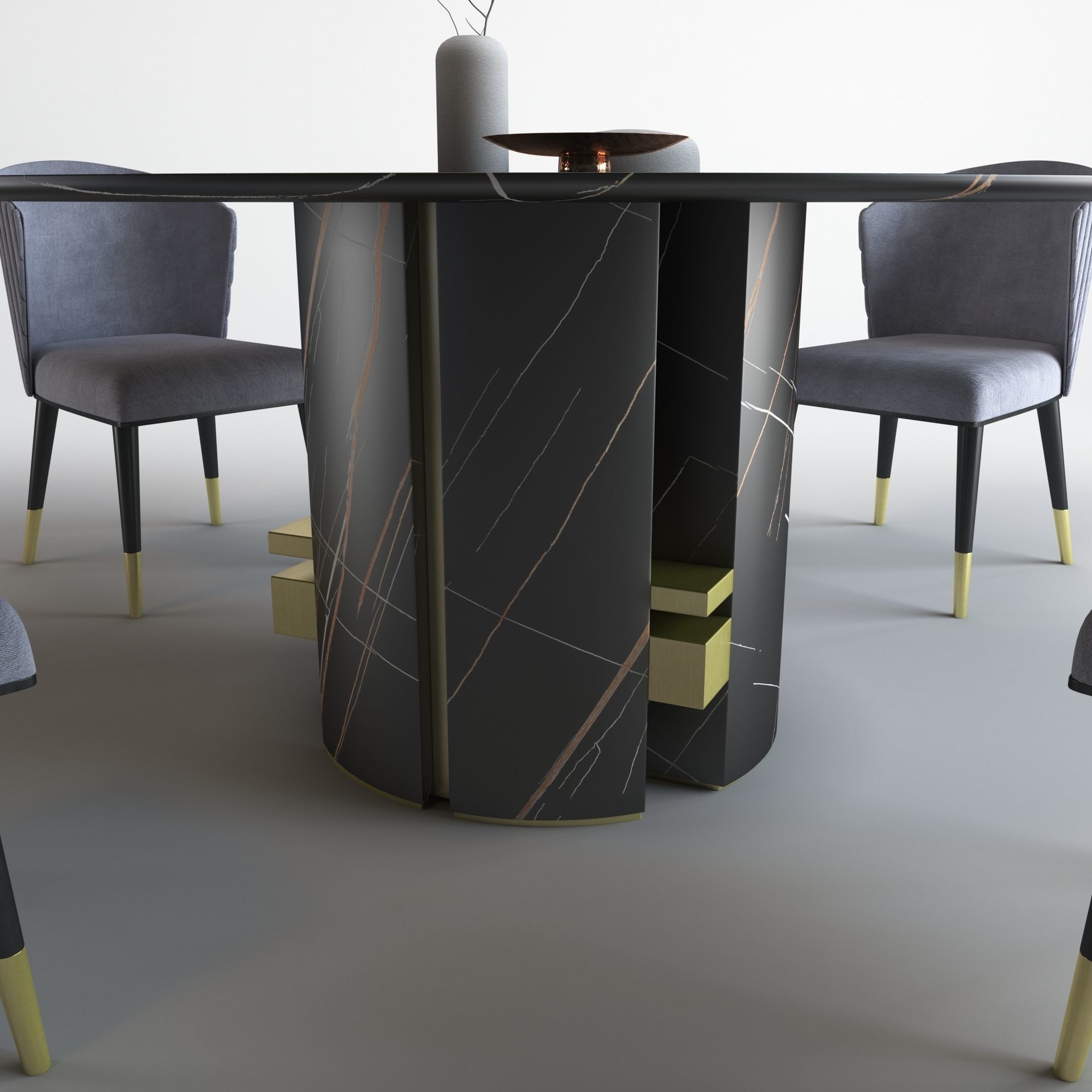 Ercole Table and Ninfea chair 3D model | CGTrader