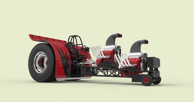 Twin-engined pulling tractor 3D model | CGTrader