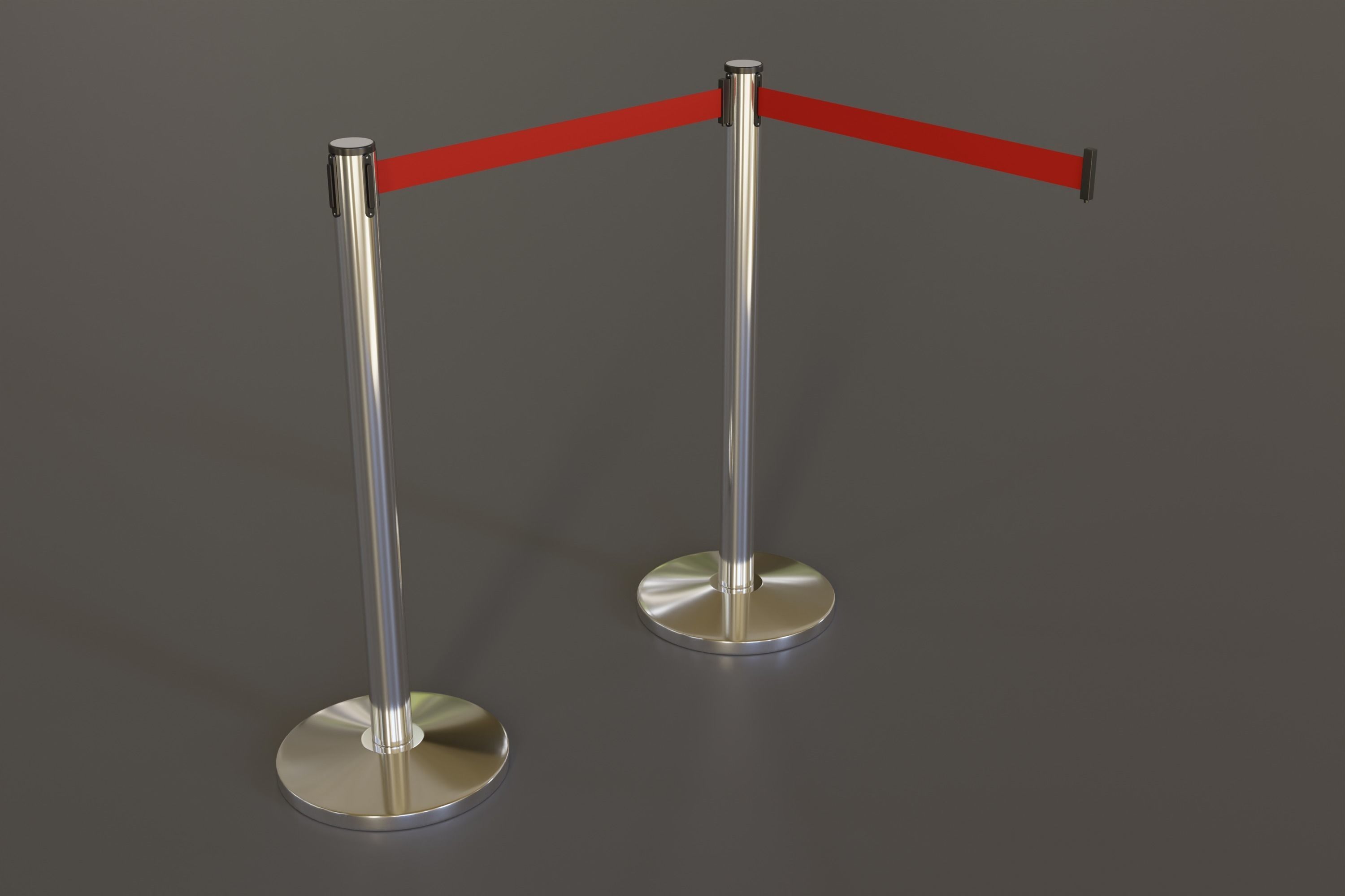 Floor Standing Retractable Stanchion 3D model | CGTrader