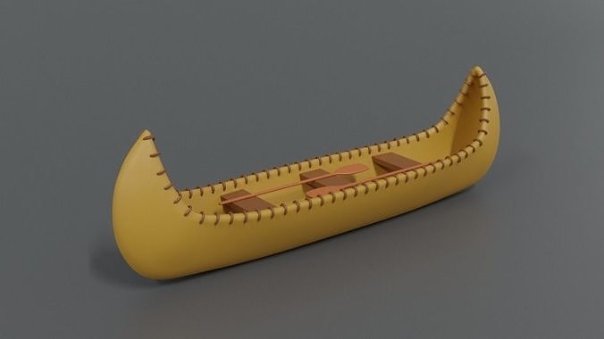 Cartoon Native American Indian Canoe 3D model | CGTrader