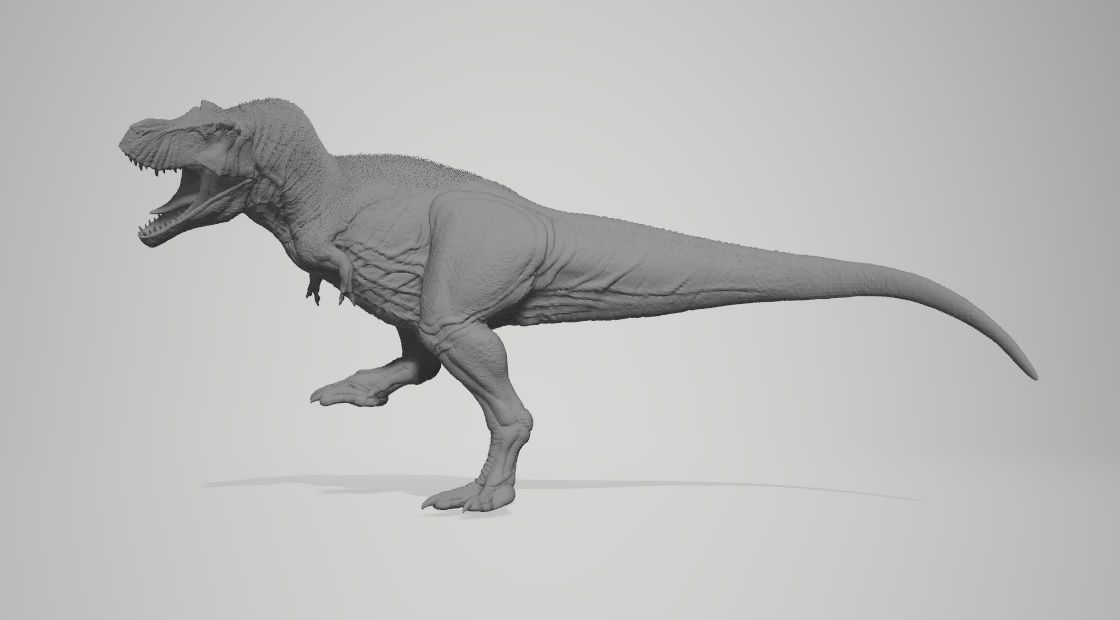 T-REX in a position defending prey 3D model 3D printable | CGTrader