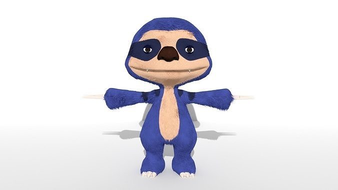 3D model Blue Sloth VR / AR / low-poly | CGTrader