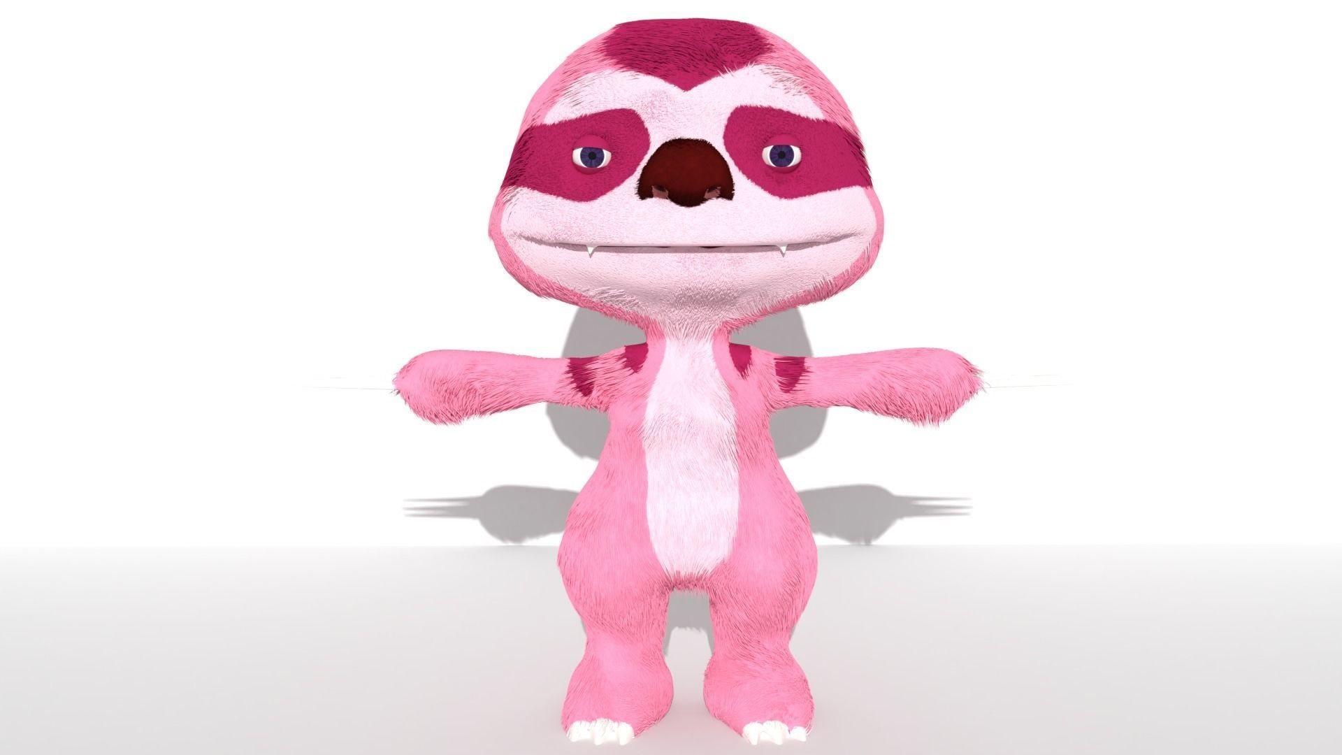 3D model Sloth female Pink VR / AR / low-poly | CGTrader