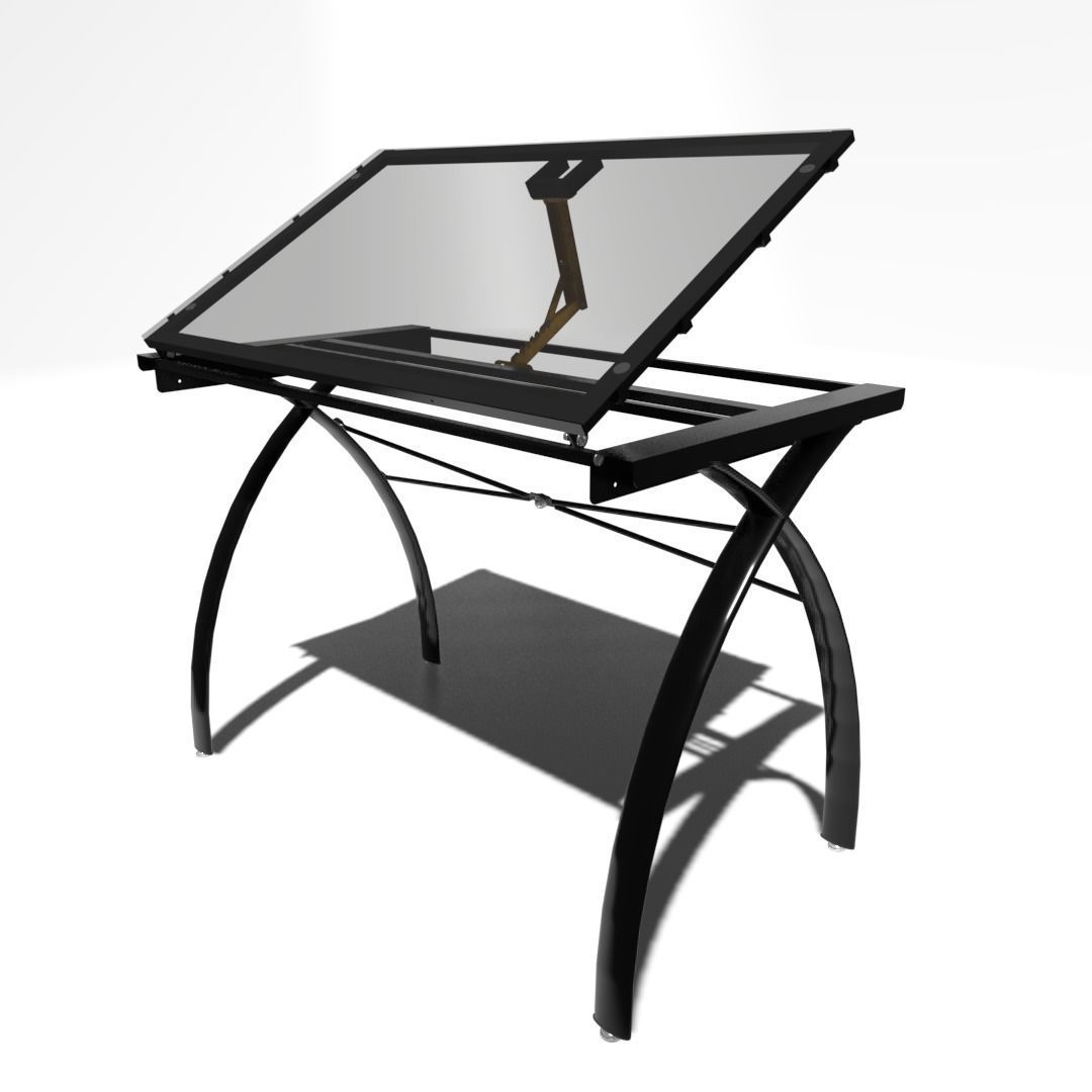 Drafting Glass Table 3D model | CGTrader