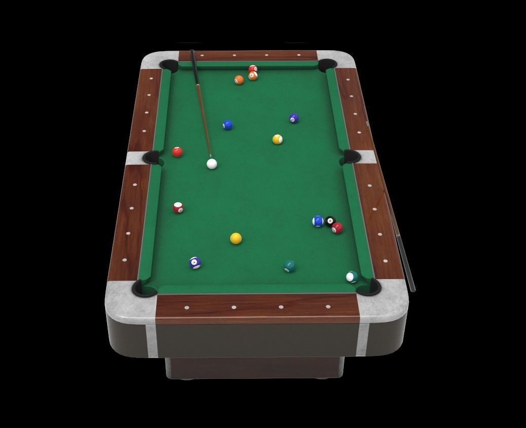 3D model Billiard table with cues and balls VR / AR / low-poly | CGTrader
