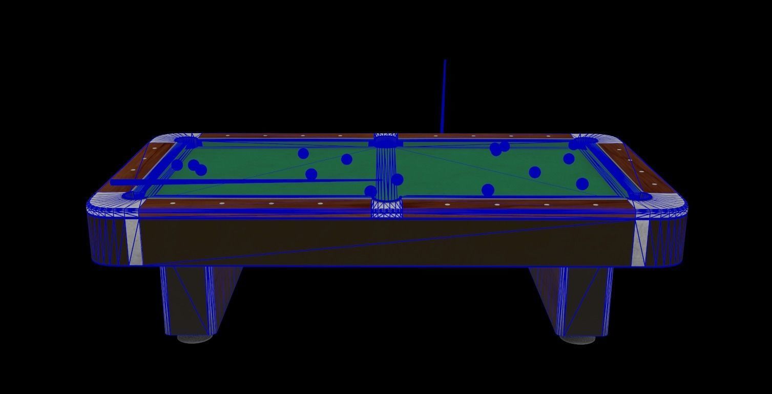 3D model Billiard table with cues and balls VR / AR / low-poly | CGTrader