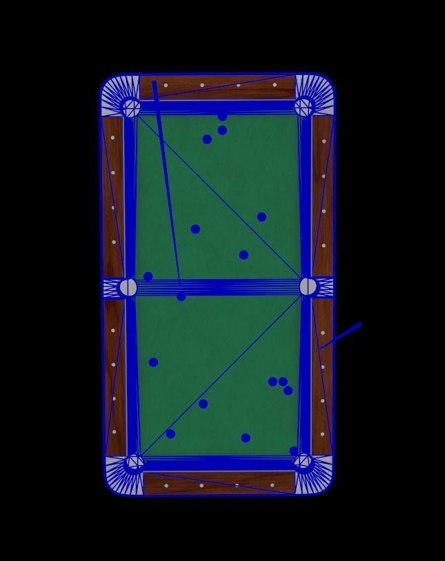 3D model Billiard table with cues and balls VR / AR / low-poly | CGTrader