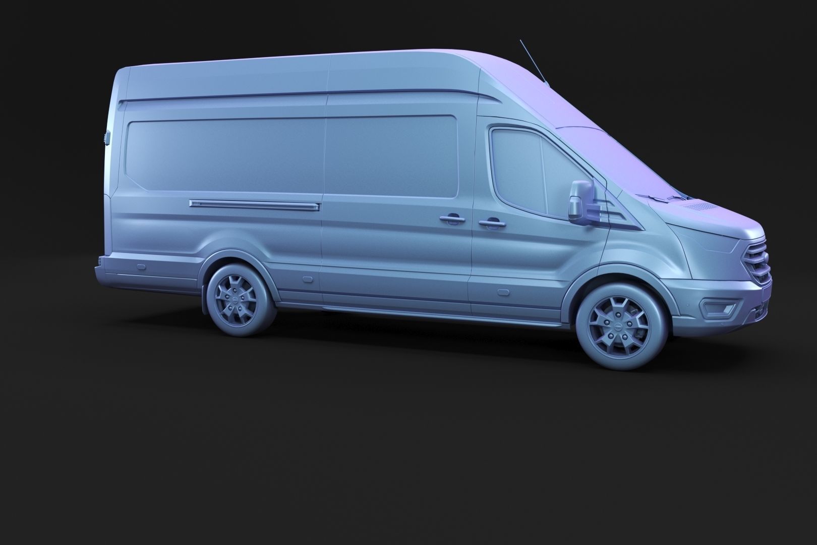 White modern cargo van 3D model | CGTrader