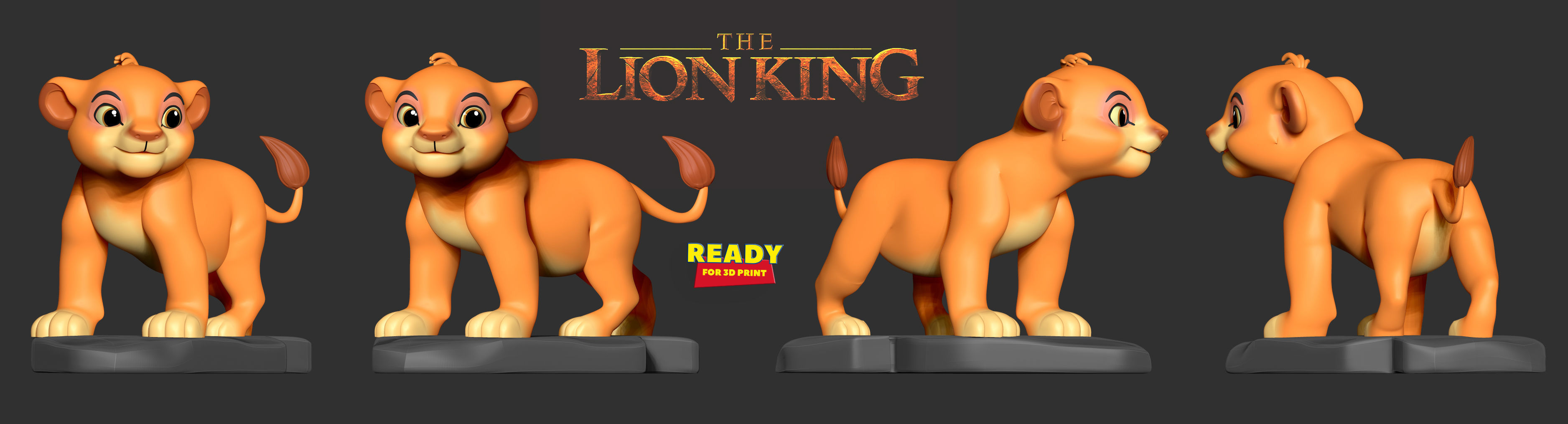 Young Simba 3D model 3D printable | CGTrader