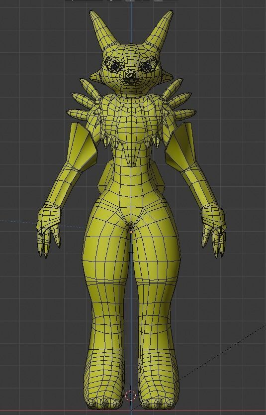 Renamon - Cell shaded - Free blender model free VR / AR / low-poly 3D ...