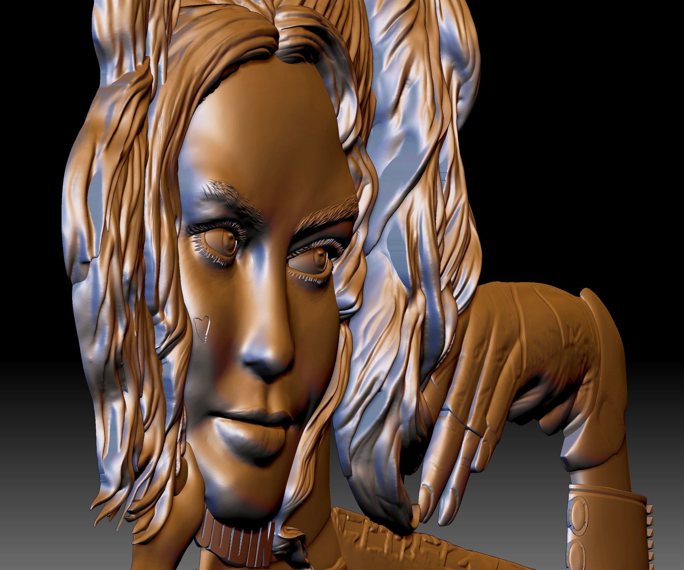 Harley Quinn STL file 3d model portrait relief for CNC router 3D model ...