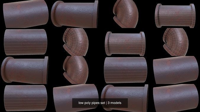 low poly pipes set pipe 3D Model Collection | CGTrader