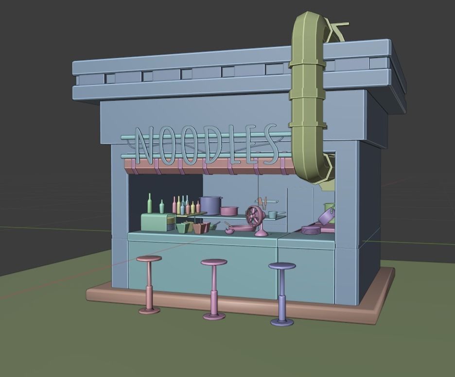 3D model Noodle Shop VR / AR / low-poly | CGTrader