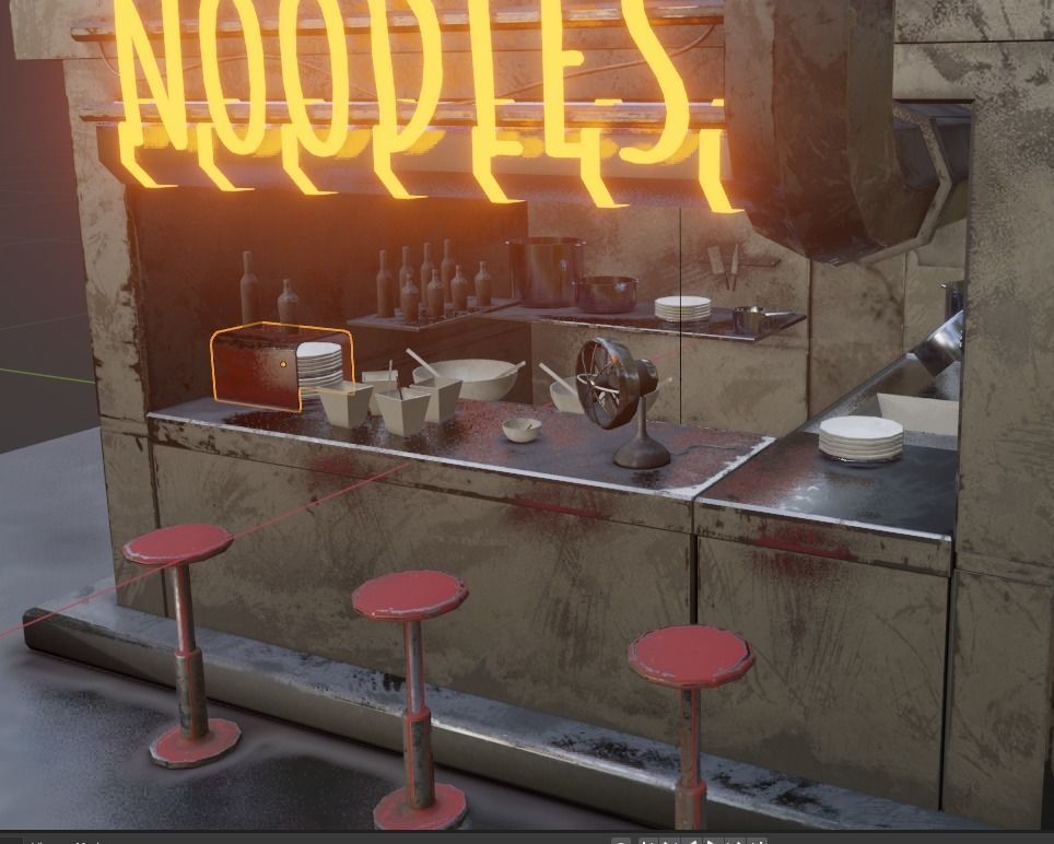 3D model Noodle Shop VR / AR / low-poly | CGTrader
