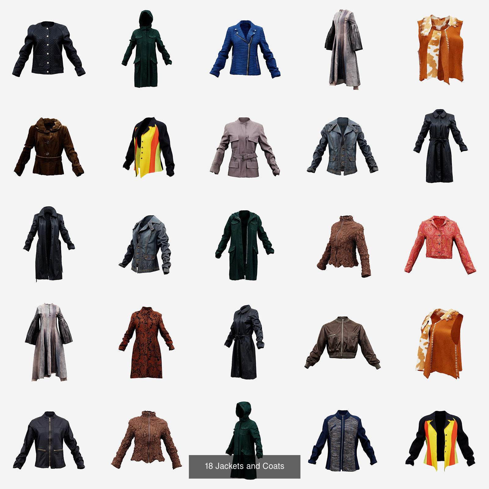 3D Model Collection 124 Casual Women Clothing Items VR / AR / low-poly ...