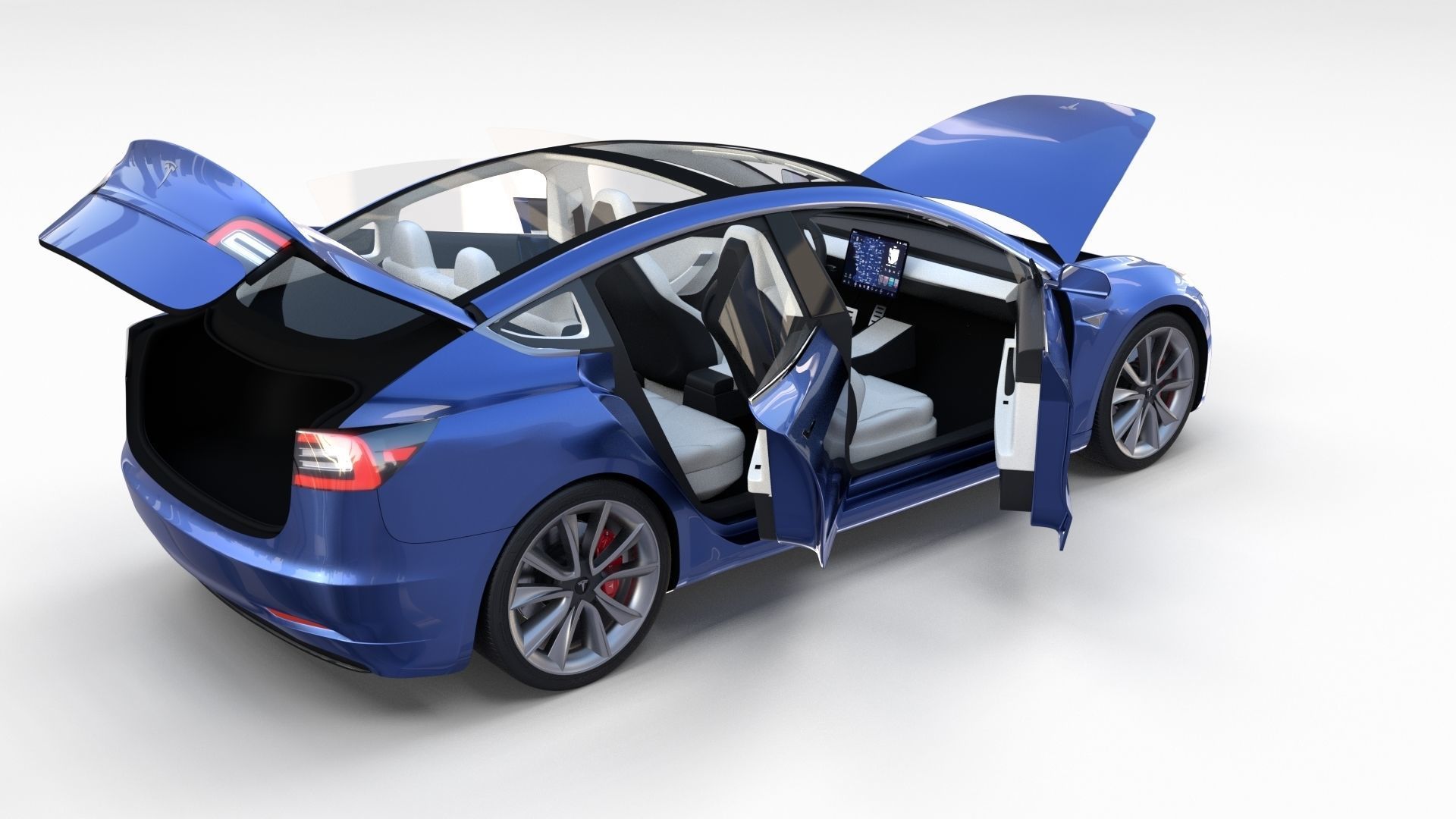 Full Tesla 2020 Vehicle Lineup with interiors 3D model | CGTrader