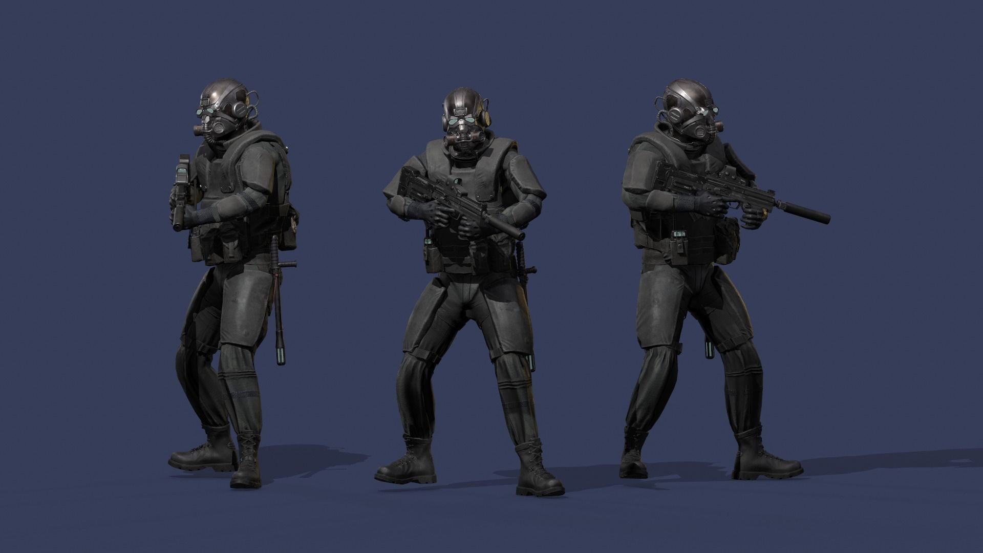 3D model Special forces skifi soldier - skin 3 VR / AR / low-poly ...