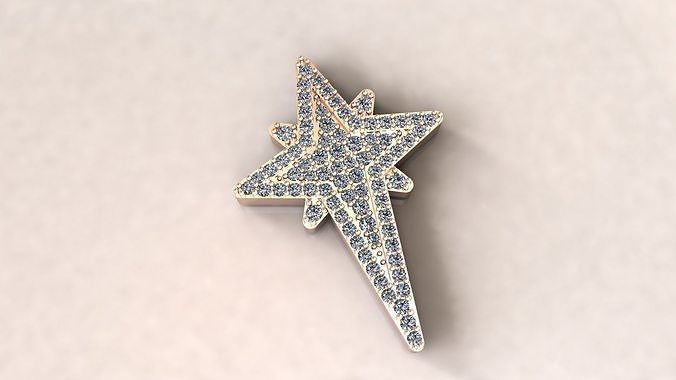 North Star Necklace 3D model 3D printable | CGTrader