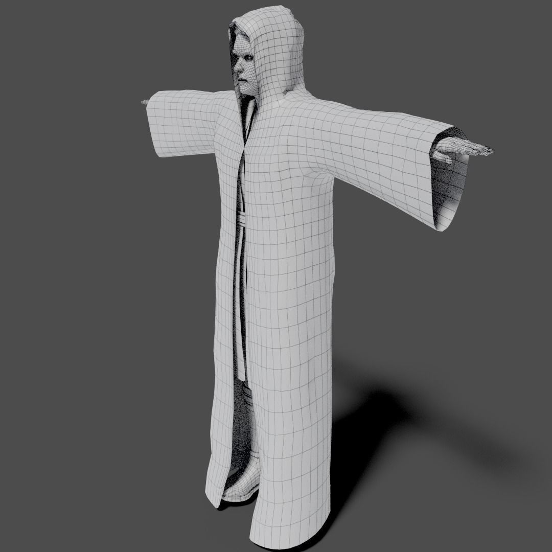 3D model Jedi with robe- rigged and animated VR / AR / low-poly | CGTrader