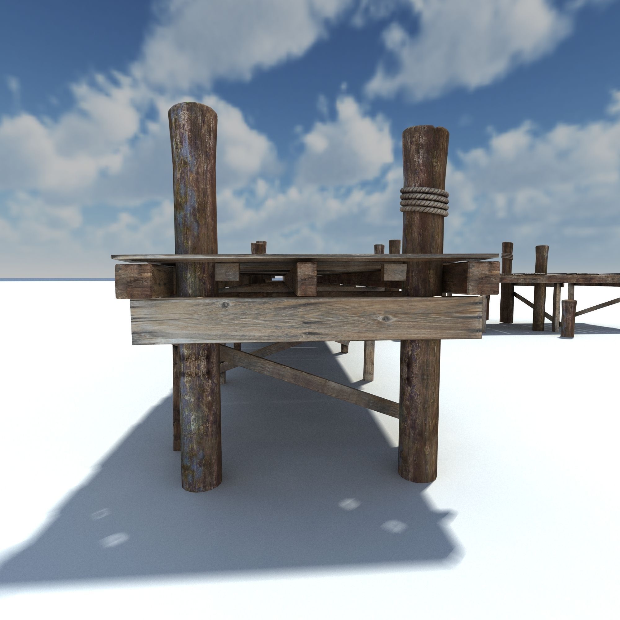 3D model Old wooden Bridge Low Poly VR / AR / low-poly | CGTrader