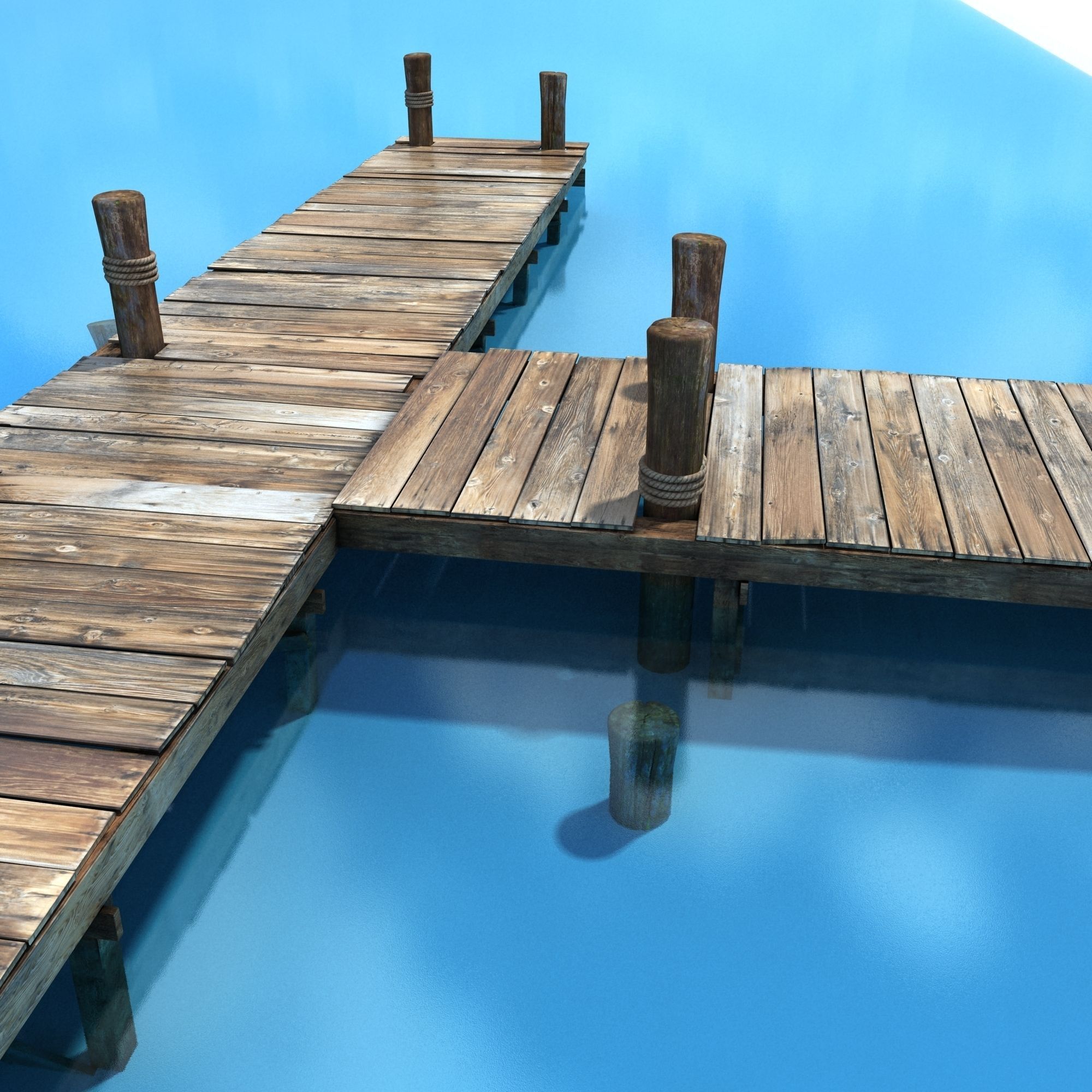3D model Old wooden Bridge Low Poly VR / AR / low-poly | CGTrader