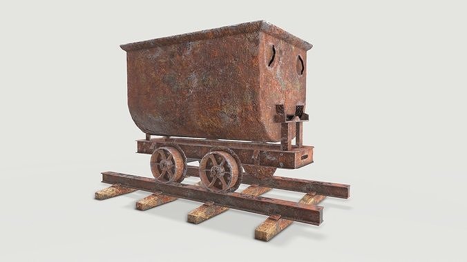 3D model Mine wagon and rail VR / AR / low-poly | CGTrader