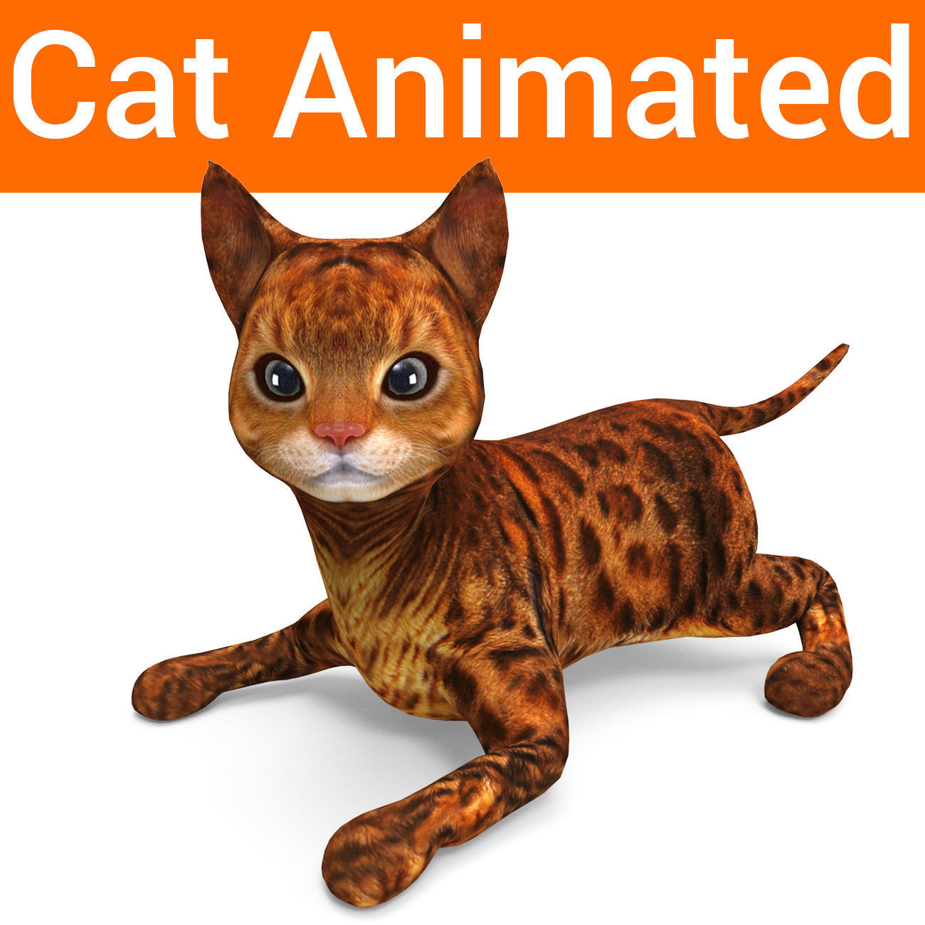 3D model 3D Cat Rigged and Animated model VR / AR / low-poly rigged ...