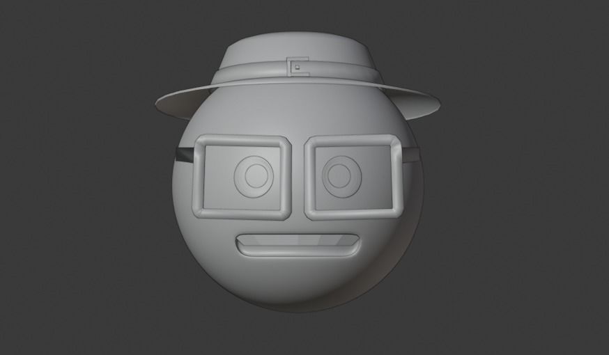 3D model emoji head with glasses and hat VR / AR / low-poly | CGTrader