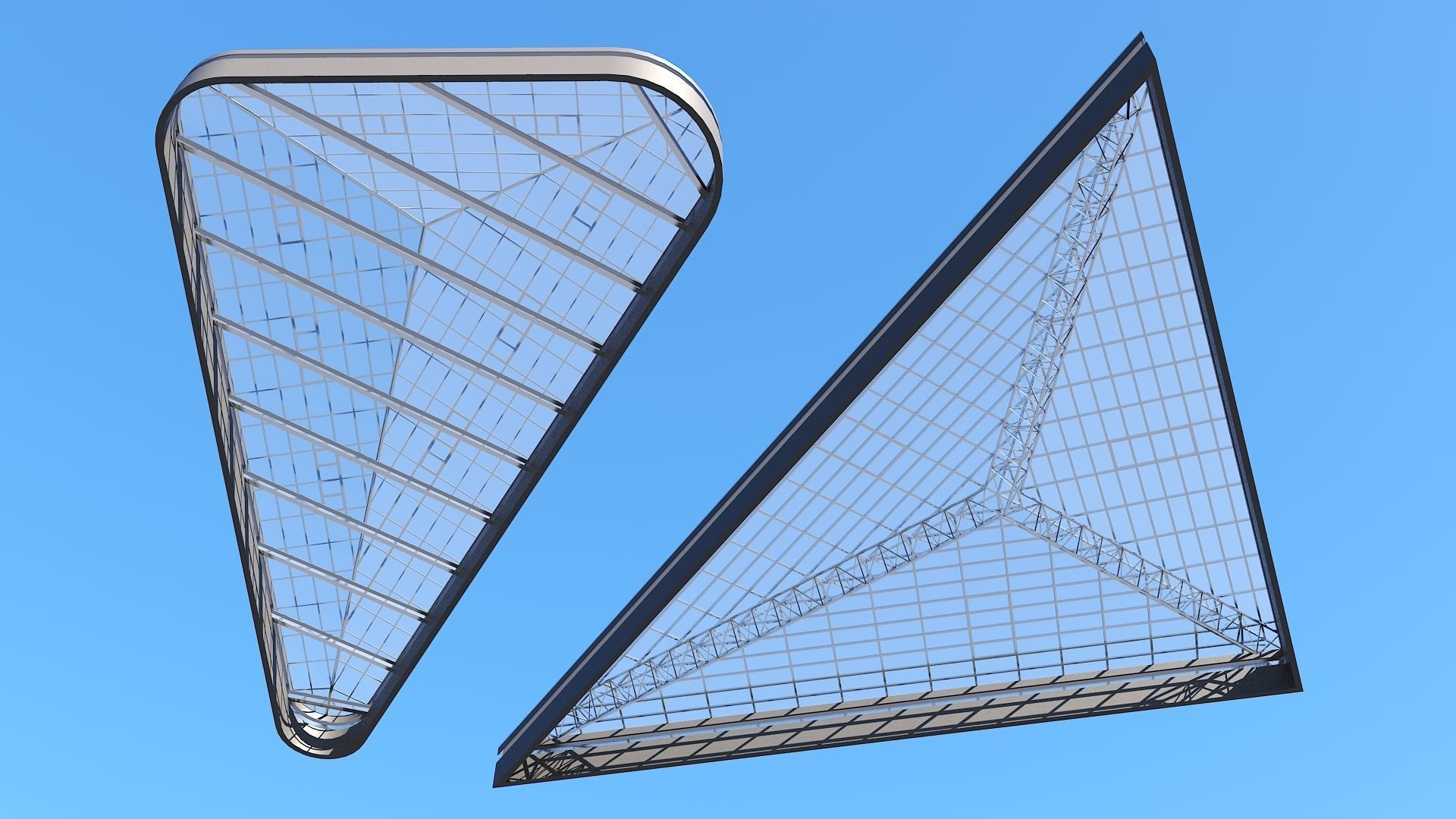 Roof Skylight triangle pack 3D model | CGTrader