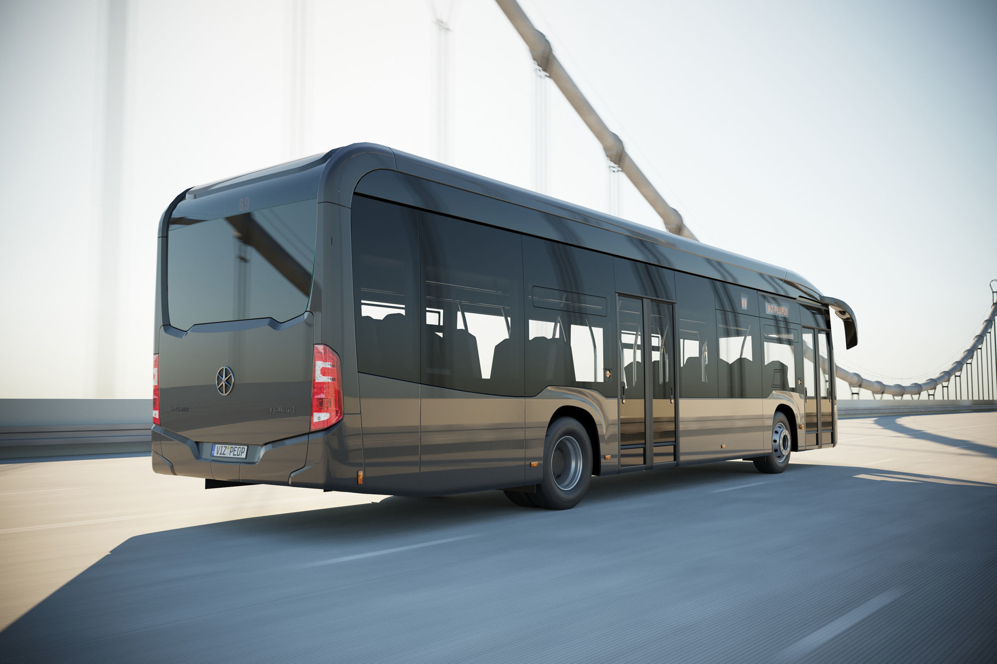 German luxury street bus 3D model | CGTrader
