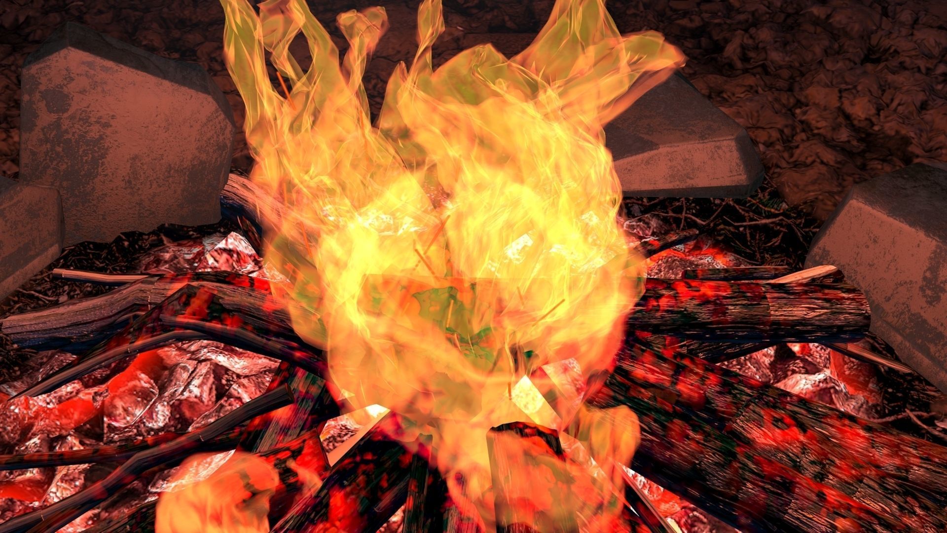 Bonfire animated 3D model animated | CGTrader