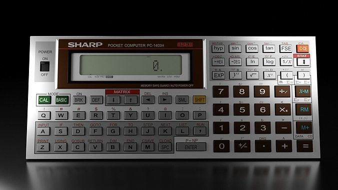 Pocket computer Sharp PC-1403H 3D model | CGTrader
