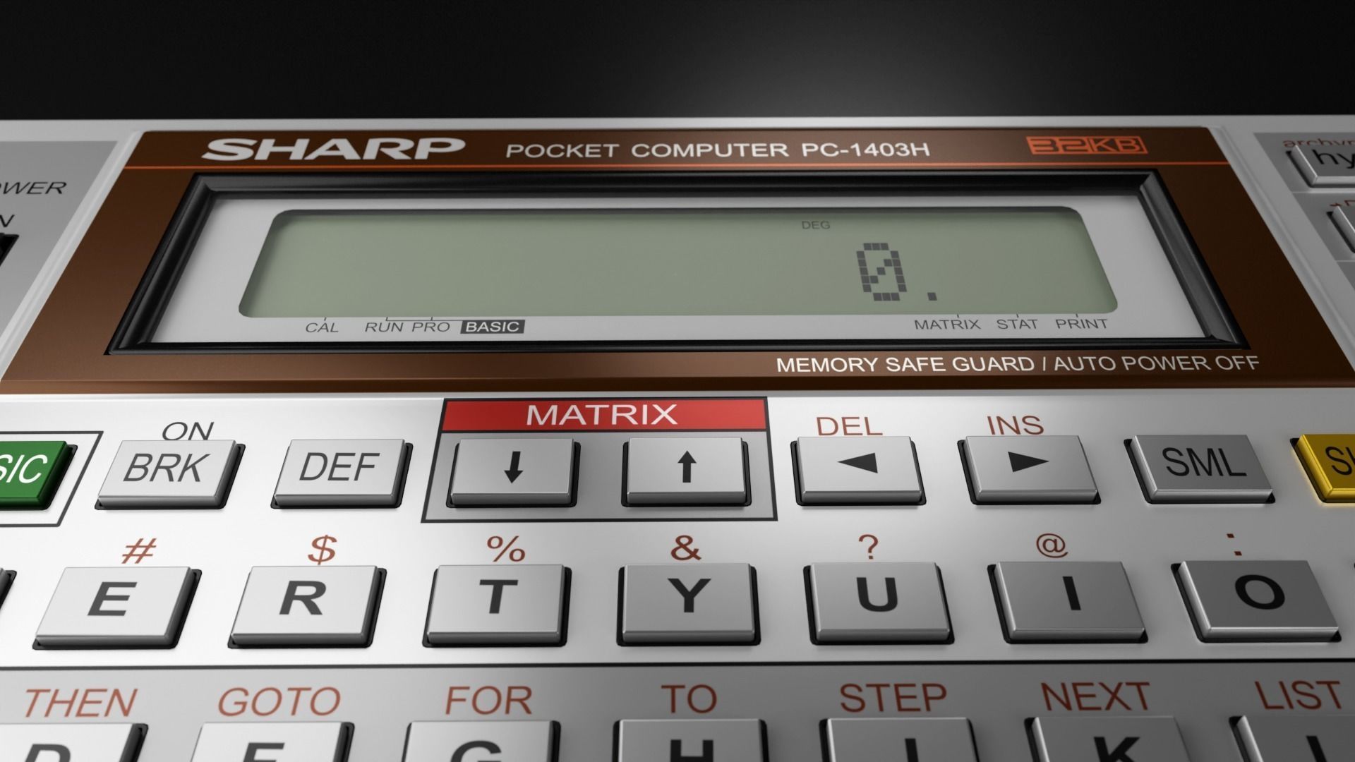 Pocket computer Sharp PC-1403H 3D model | CGTrader