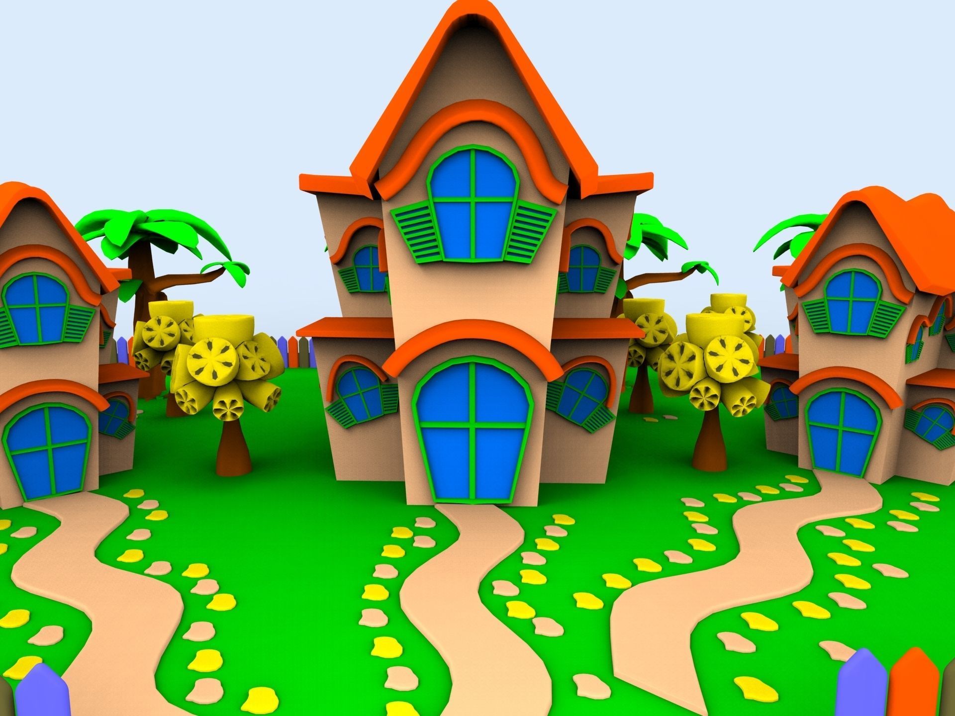 cartoon village house 3D model | CGTrader