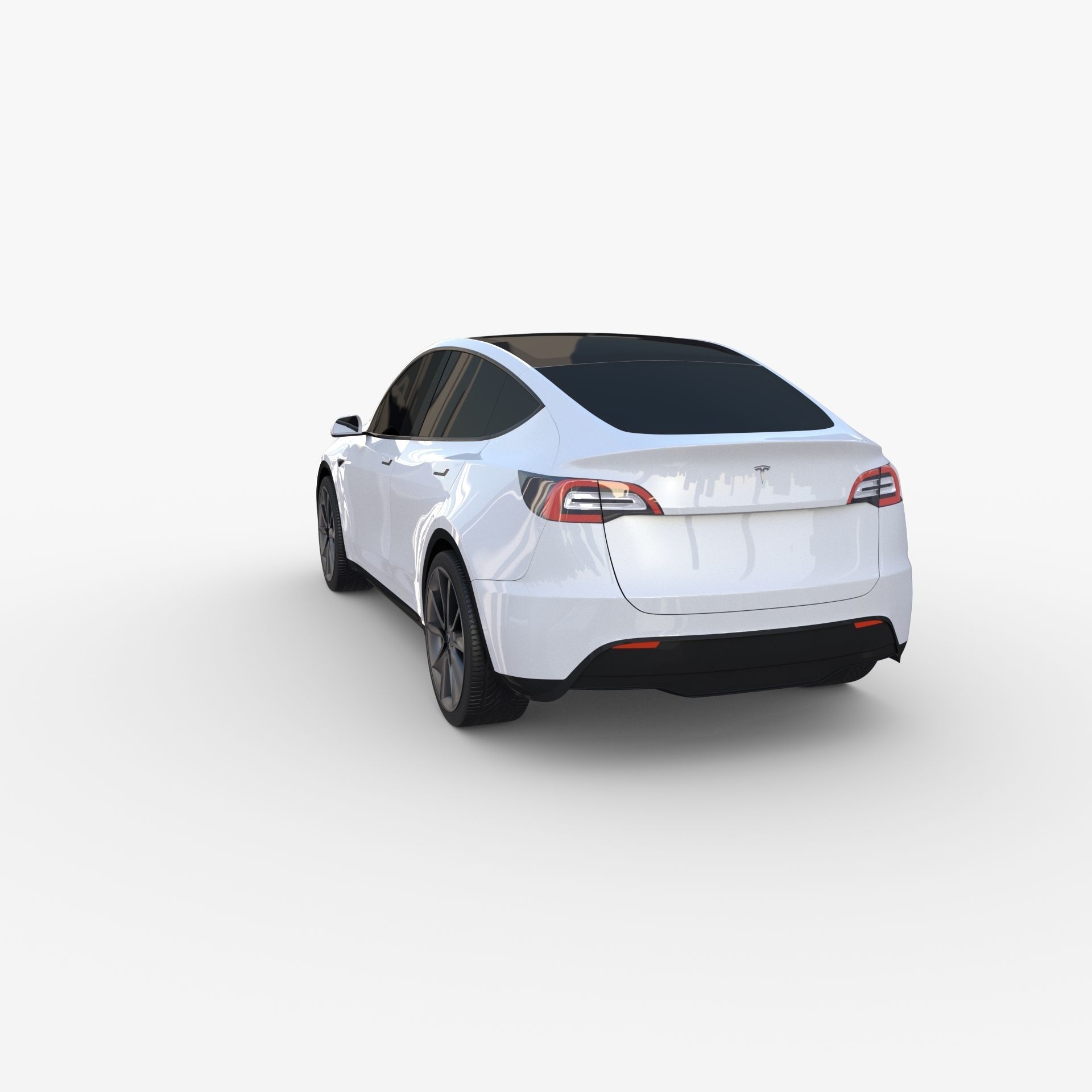 Tesla Model Y AWD White with chassis 3D model | CGTrader