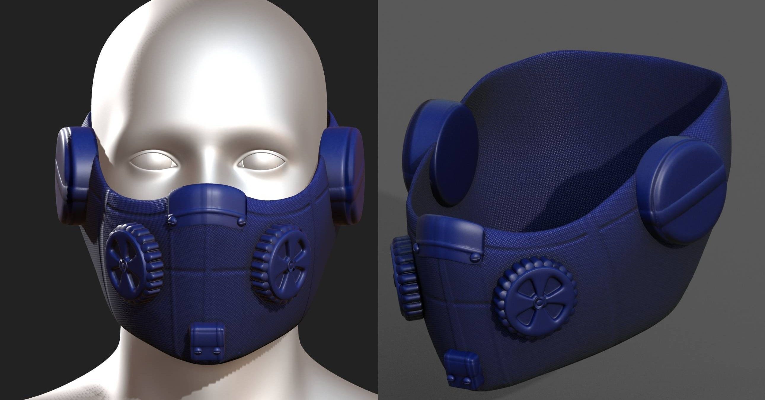3D model Gas mask respirator scifi military futuristic technology VR ...