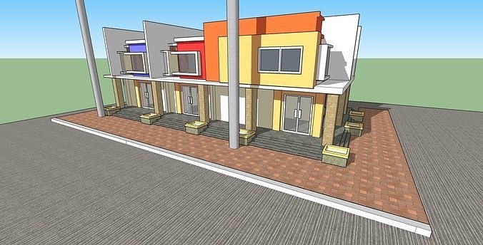 Indonesian Shophouse free 3D model | CGTrader