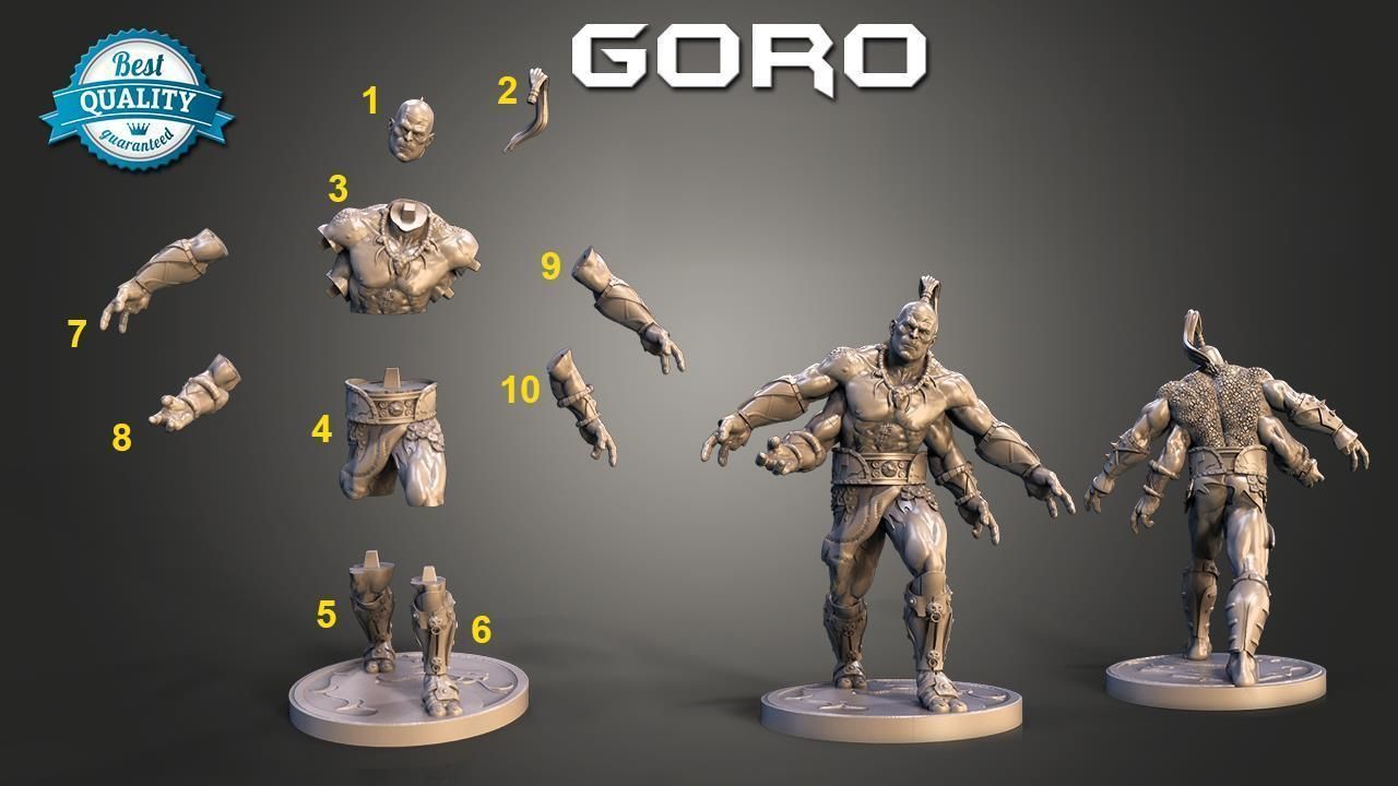 Goro is a character in the Mortal Kombat fighting 3D model 3D printable ...