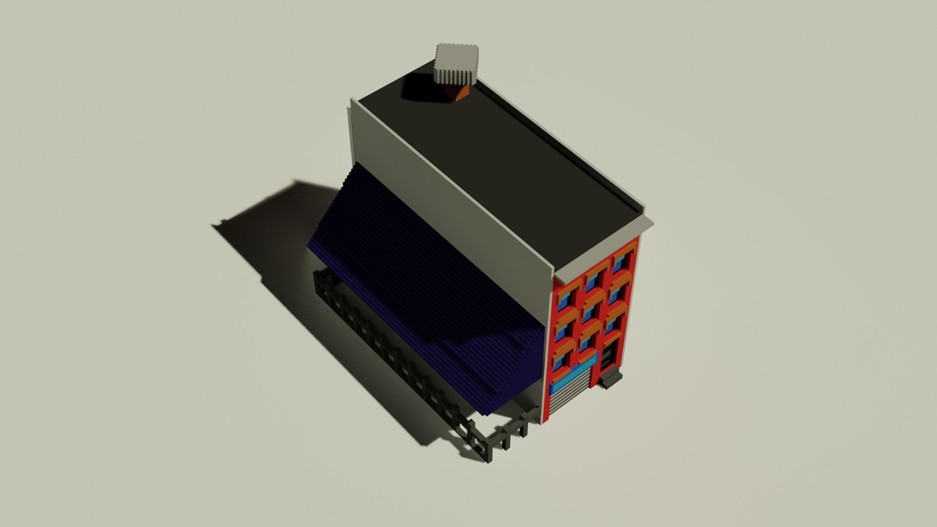 Simple Low Poly Voxel Build 1 3D asset | CGTrader