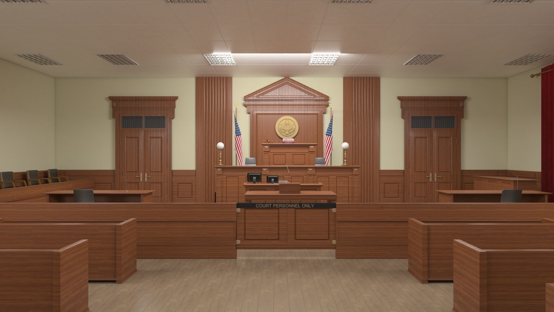 Courtroom Interior 3D model 3D model | CGTrader