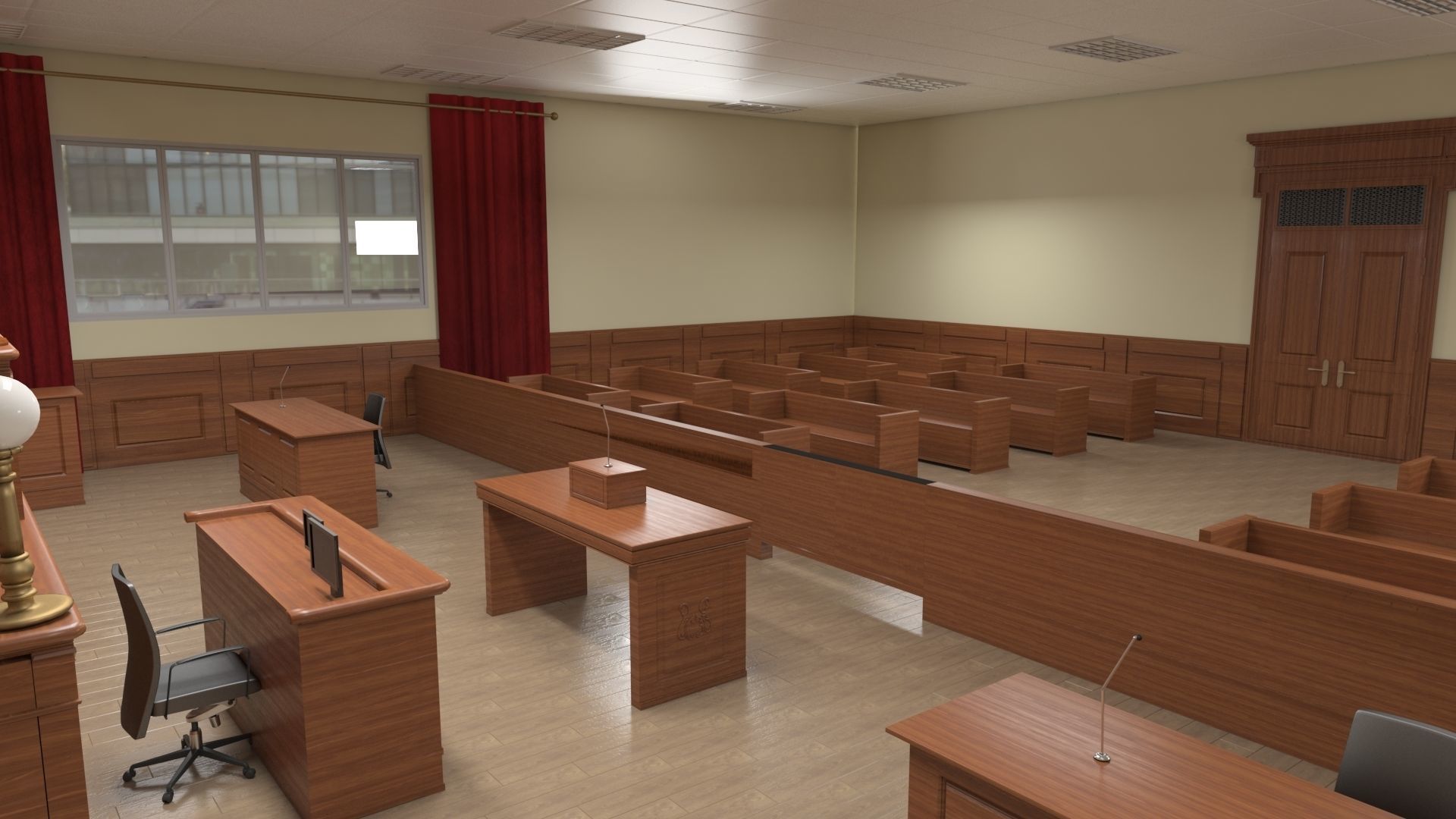 Courtroom Interior 3D model 3D model | CGTrader